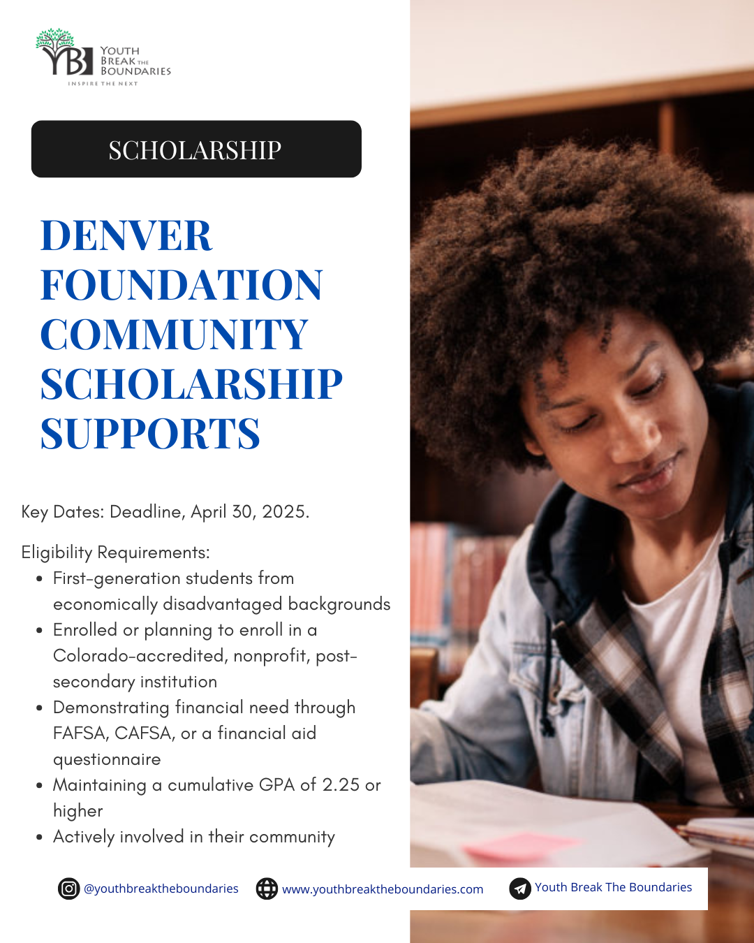 Denver Foundation Community Scholarship for First-Gen Students