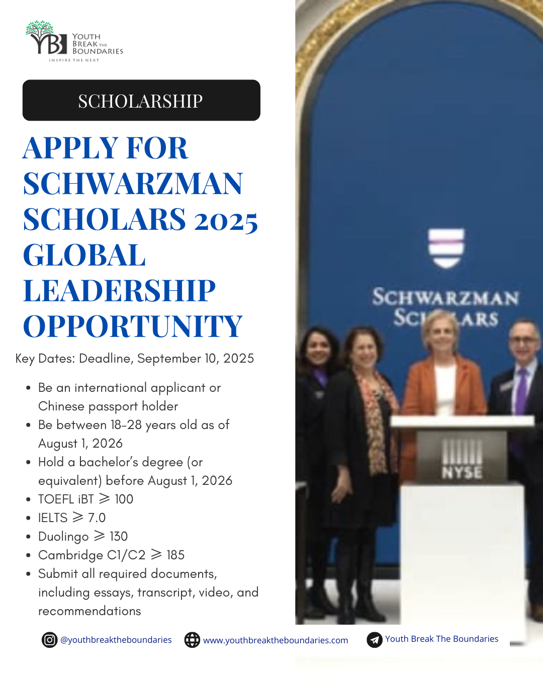 Schwarzman Scholarship 2025 Global Leadership Opportunity