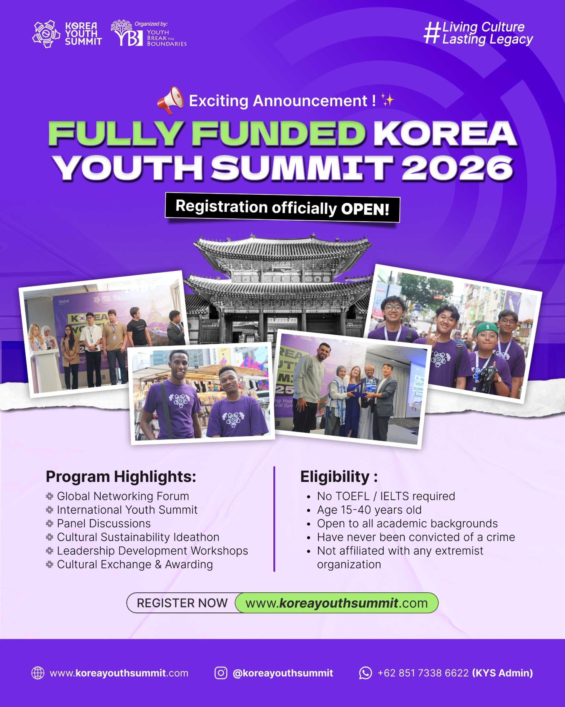 Korea Youth Summit 2026 Fully Funded Registration Now Open! - Youth ...